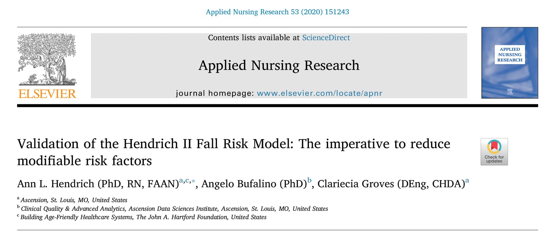 Research & Validation | Hendrich II Fall Risk Model®